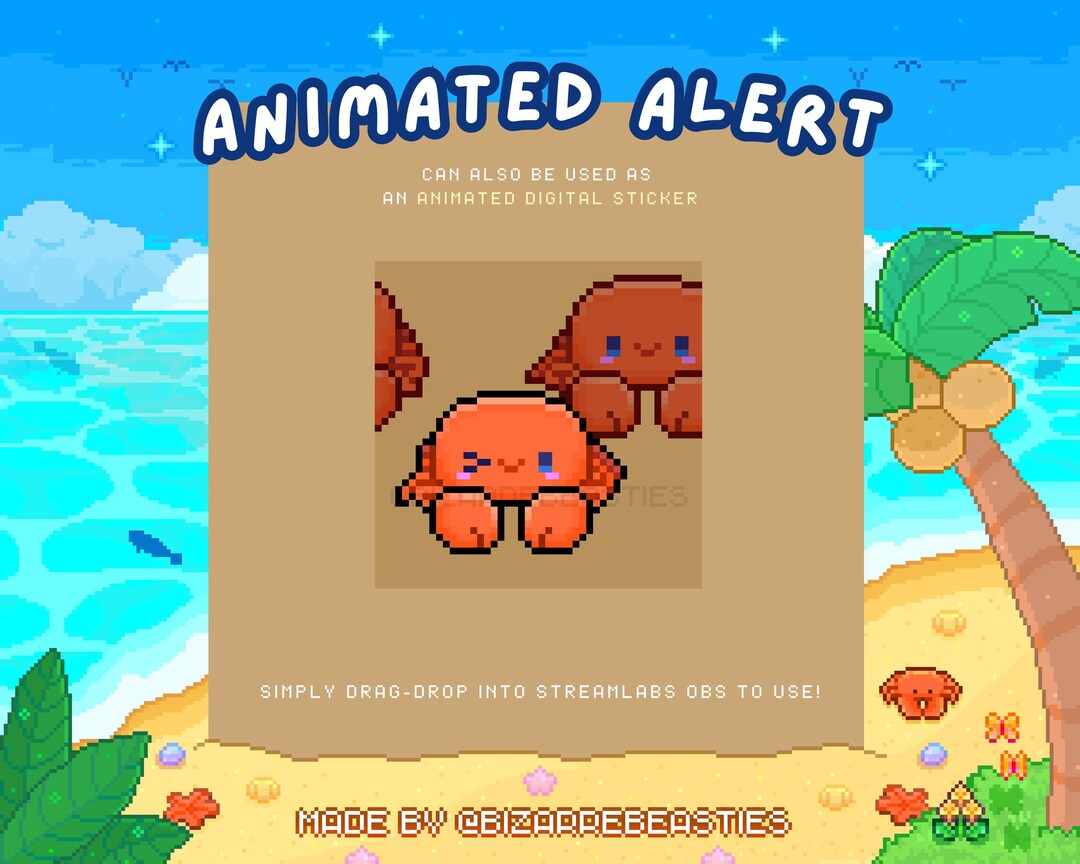 1 Cute Animated Stream Alert ~ Pixel Art Twitch Alert, Raid Alert ...