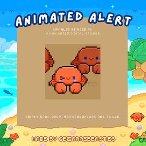 1 Cute Animated Stream Alert ~ Pixel Art Twitch Alert, Raid Alert ...