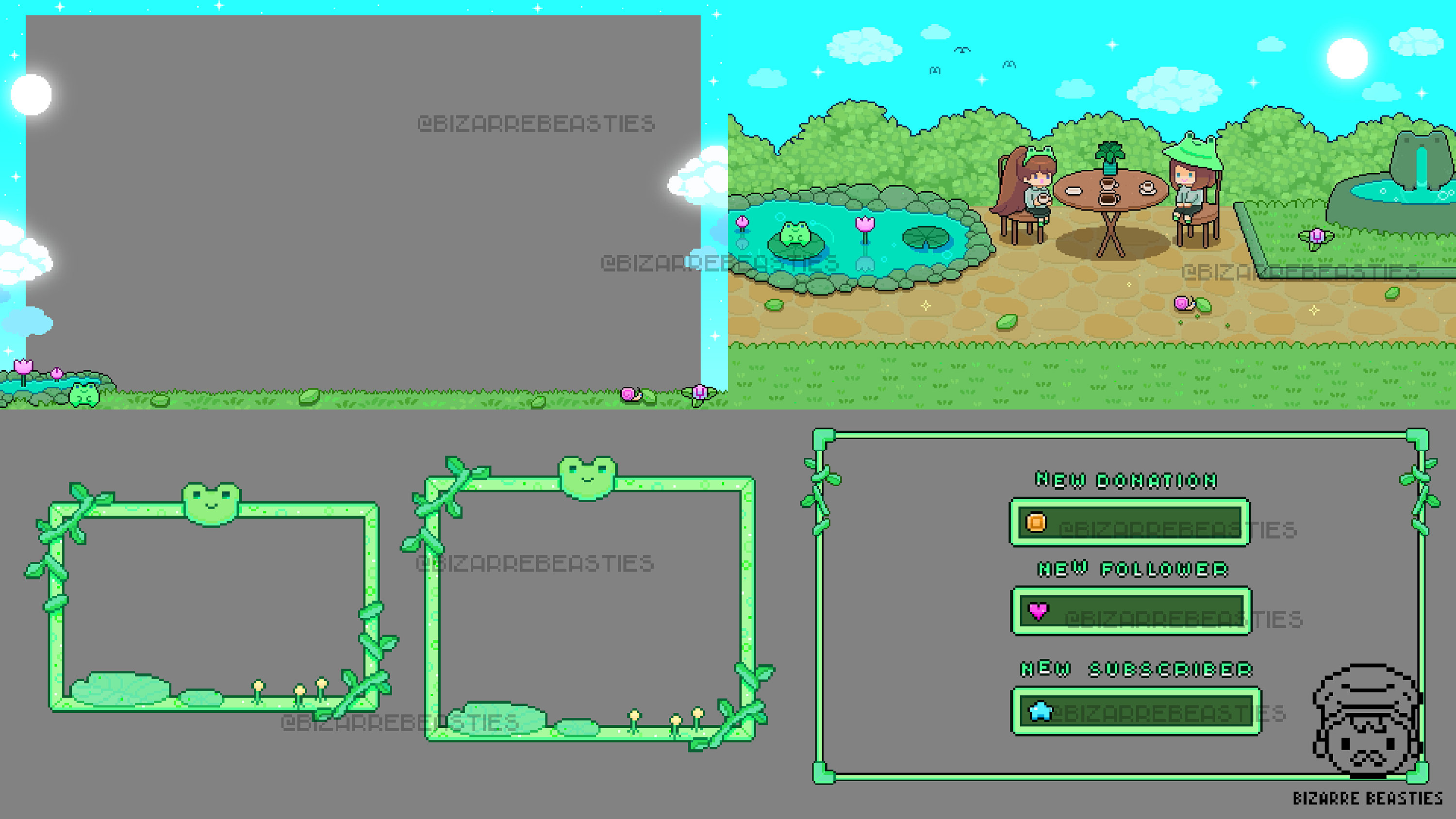 Premium Animated Stream Overlay Cute Pixel Art Twitch - Etsy Canada