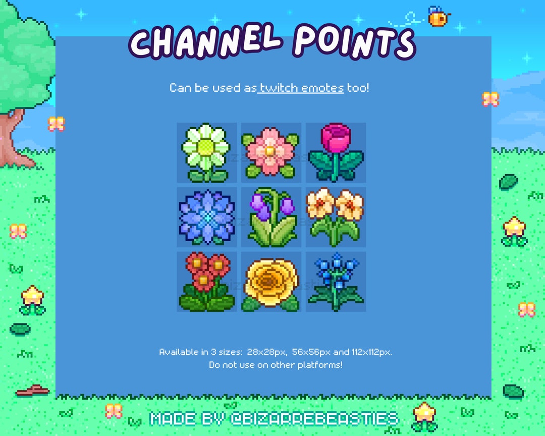 9 Twitch Emotes / Channel Points Pack - Cute Pixel Art Icons, Digital ...