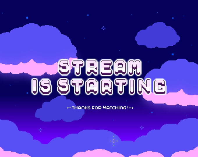 Cute 4x Animated Twitch Stream Screens ~ 8bit Pixel Art Offline Banners ...