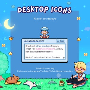 Cute Desktop Icons Pixel Art Folder Icon, Desktop Customization, Kawaii ...