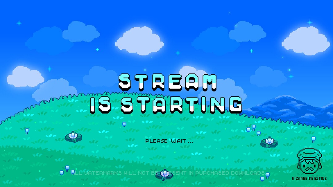 4x Cute Animated Twitch Stream Screens Pack~ 8bit Pixel Art Animation ...