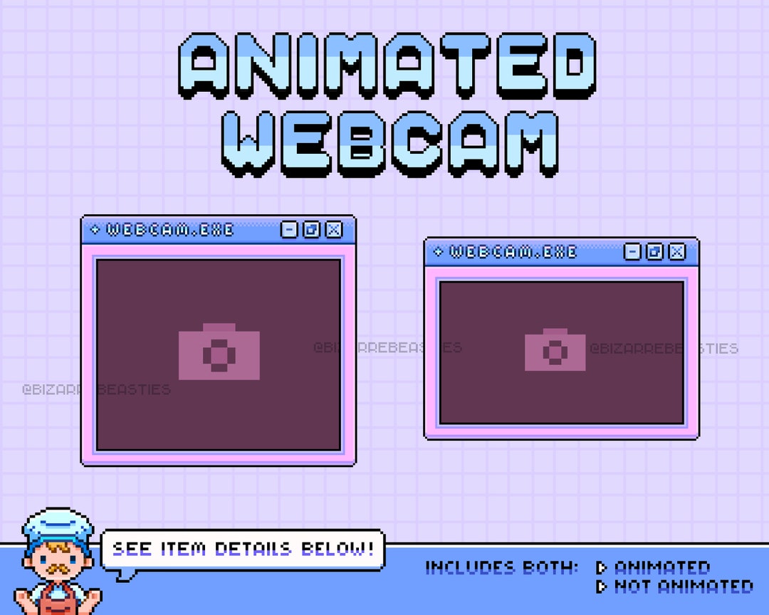 Cute Animated Webcam ~ Animated Twitch Overlays, Pixel Art Stream ...