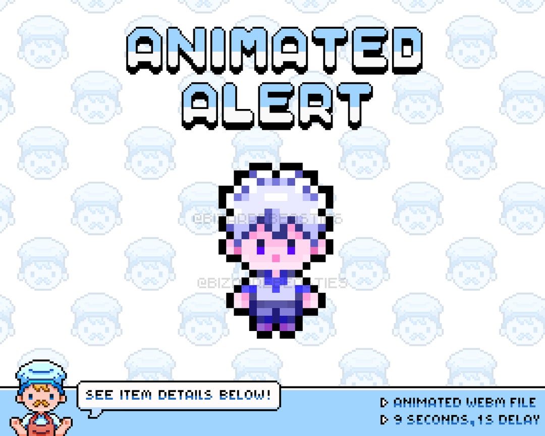 Cute Animated Stream Alert Twitch Alert, Alert Box, Animated Alert, Pixel Art Animation Alert ...