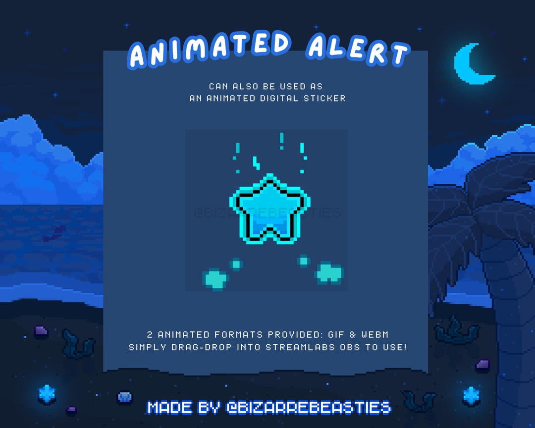 Cute Animated Stream Alert - Pixel Art Animated Twitch Alerts - Ocean ...