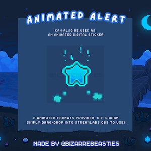 Cute Animated Stream Alert - Pixel Art Animated Twitch Alerts - Ocean ...