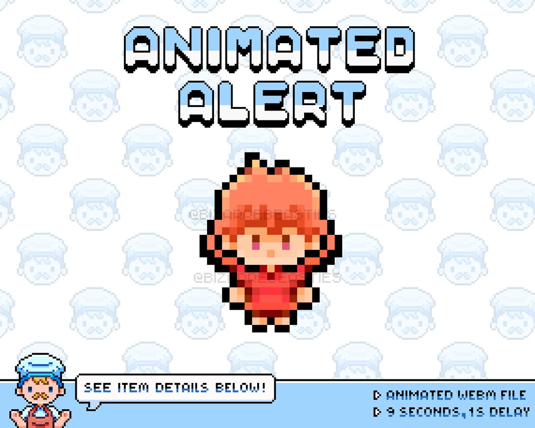Cute Animated Stream Alert Twitch Alert, Alert Box, Animated Alert ...