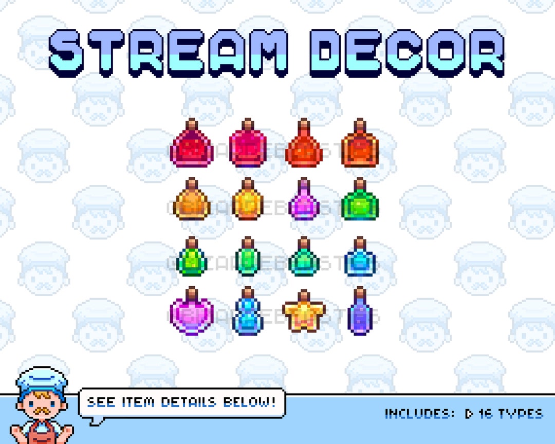 Cute Pixel Art Stream Decorations Digital Only Stickers - Etsy