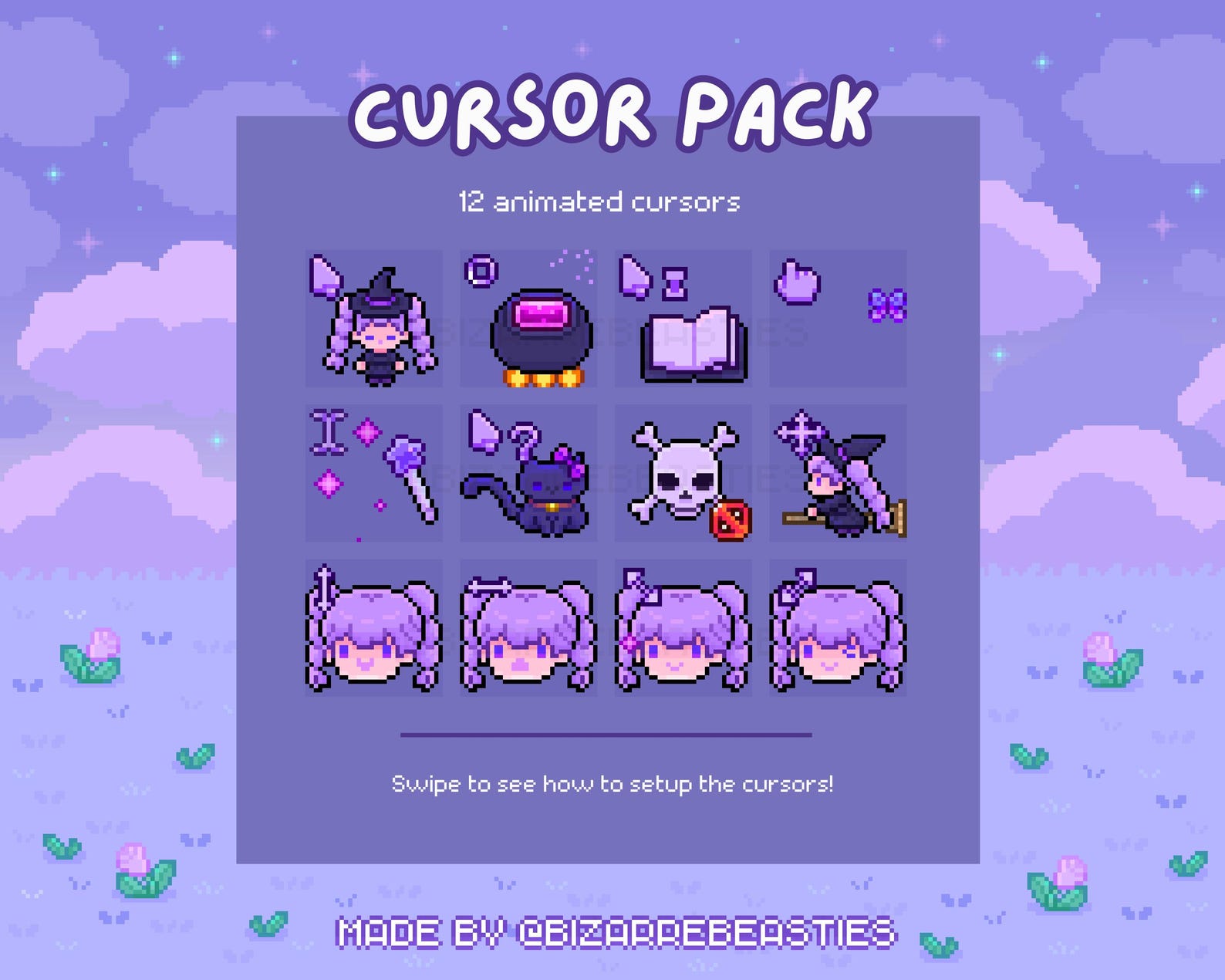 Kawaii Mouse Cursors Pack - 12 Design Animation - Customized Desktop ...