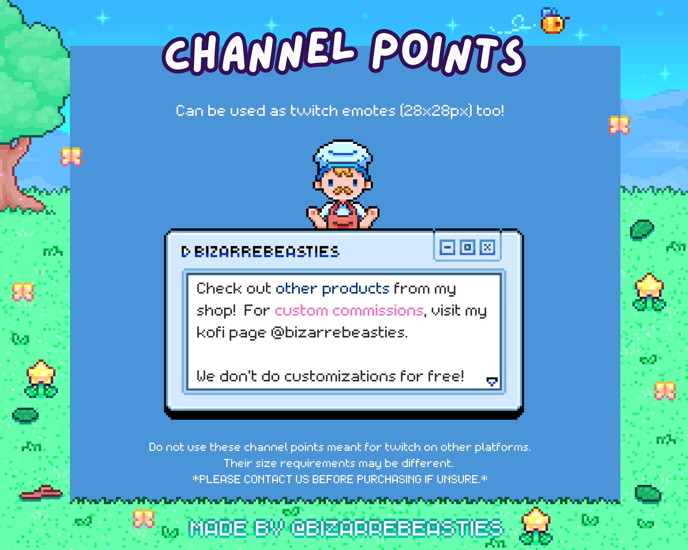Twitch Emote or Channel Point - Pixel Art Stream Rewards, Emotes ...