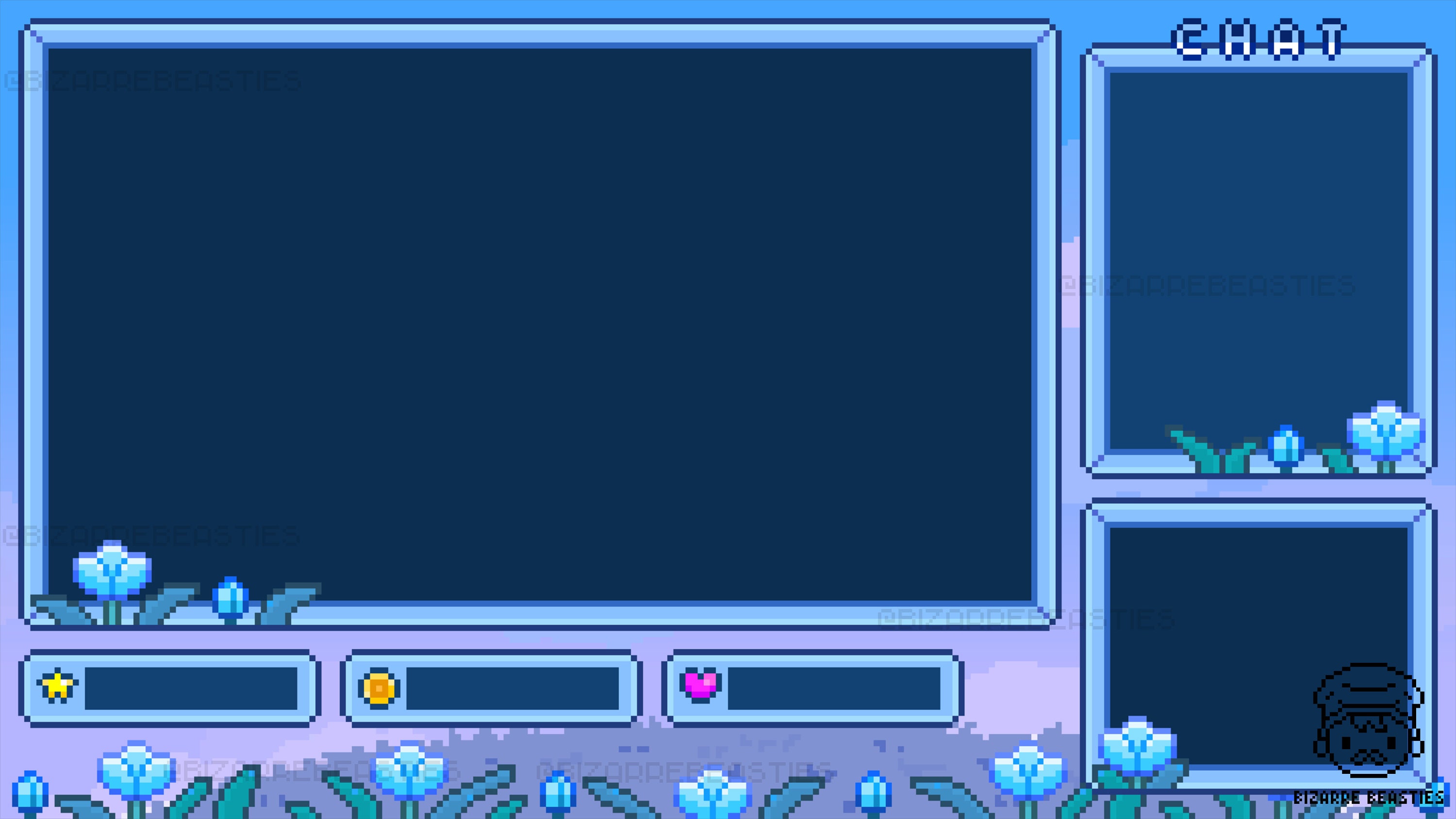 Premium Animated Twitch Overlays ~ Cute Pixel Art Stream Overlays, Just ...