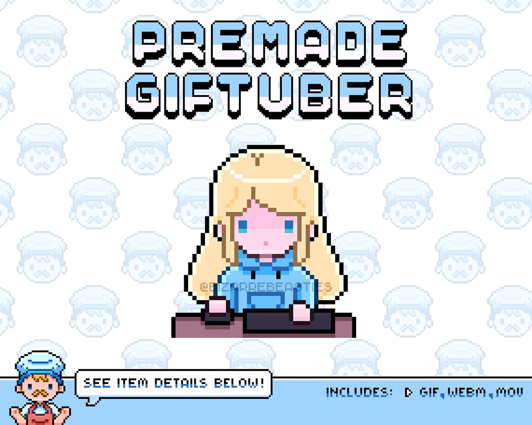 Animated Pixel Art Giftuber - Premade Model - Cute Streaming Avatar for ...
