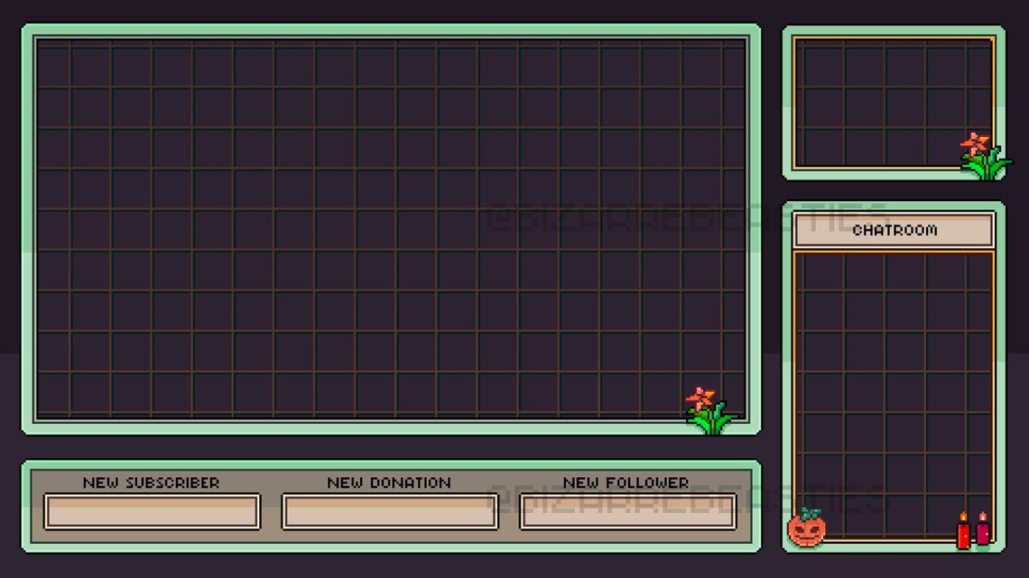 Cute Occult Magic Simple Twitch Overlay 8bit Pixel Art - Etsy