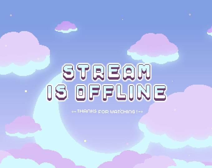 Cute Twitch Offline Banner (not Animated) ~ Pixel Art Static Stream ...