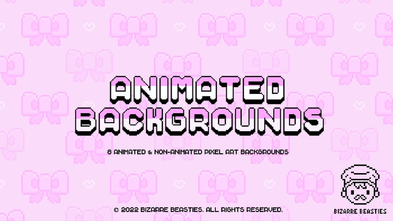 8x Cute Animated Backgrounds Pack for Streaming, Twitch, Youtube, Zoom ...