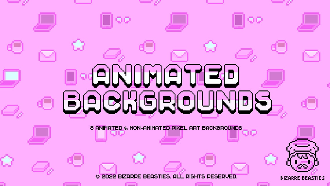 8x Cute Animated Backgrounds Pack for Streaming Twitch - Etsy