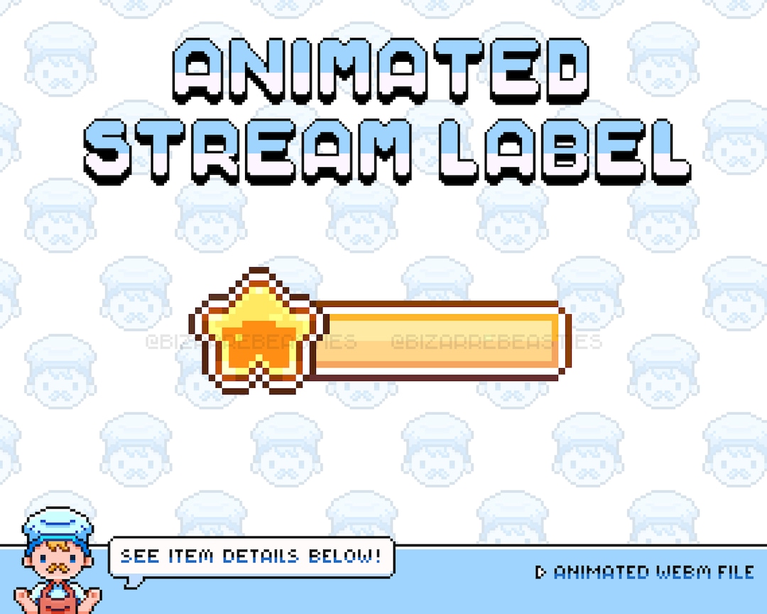 Animated Stream Label Bar: Cute Pixel Art Alert Box Twitch - Etsy