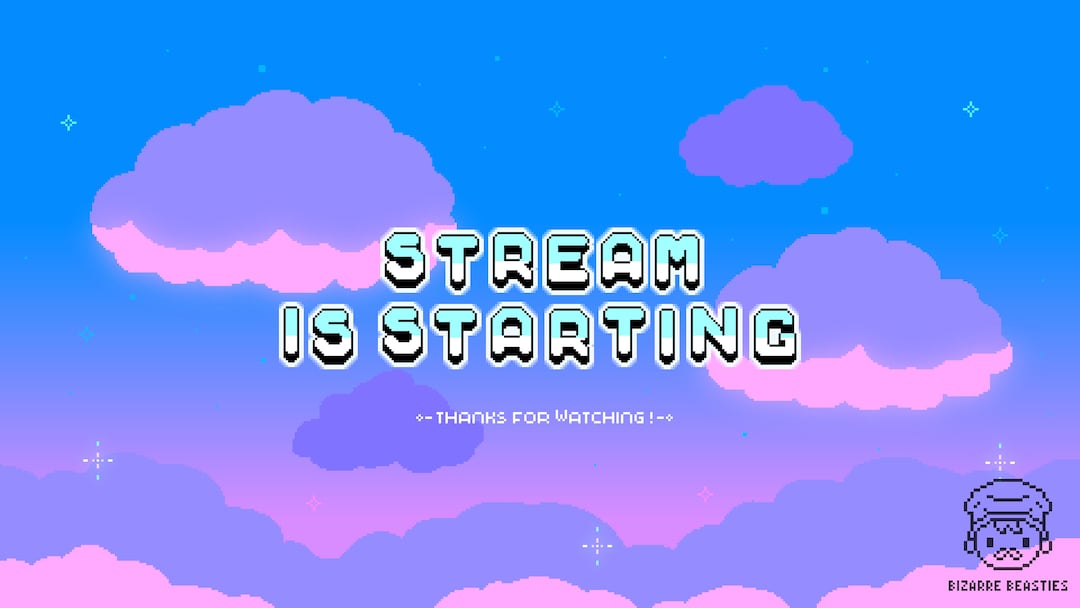 Cute 4x Animated Twitch Stream Screens 8bit Pixel Art Offline Banners ...