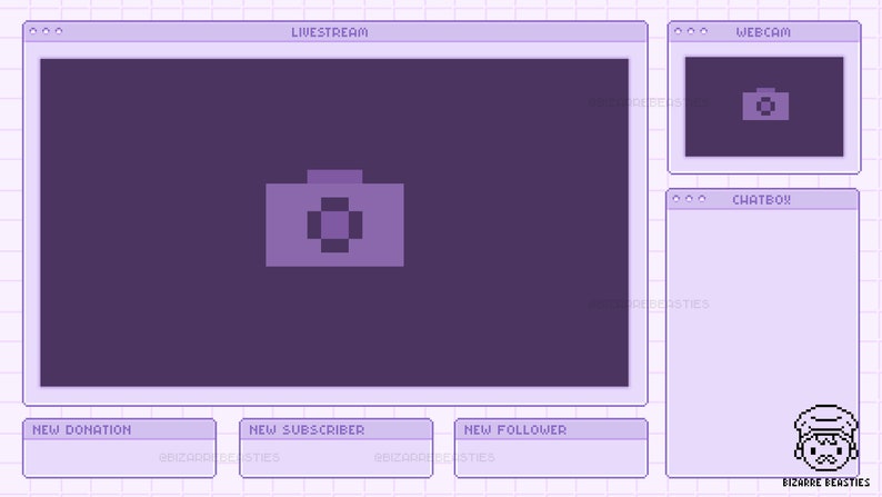 Editable Stream Overlay Pack Pixel Art Computer Windows - Etsy