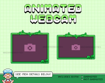 Cute Animated Webcam Animated Twitch Overlays, Pixel Art Stream Overlay ...