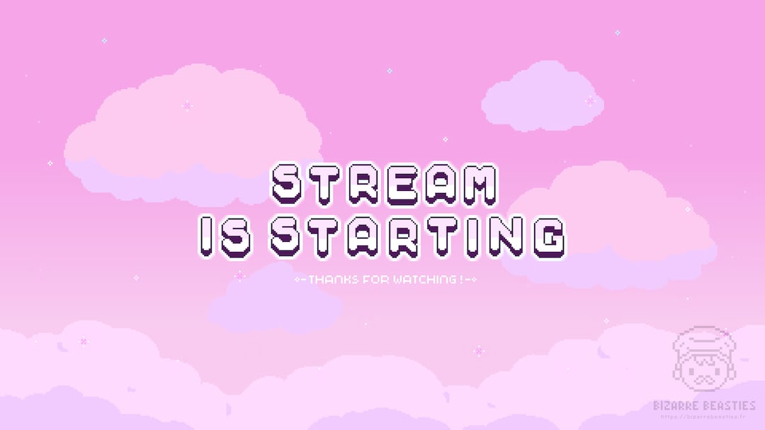 Cute 4x Animated Twitch Stream Screens ~ 8bit Pixel Art Offline Banners ...