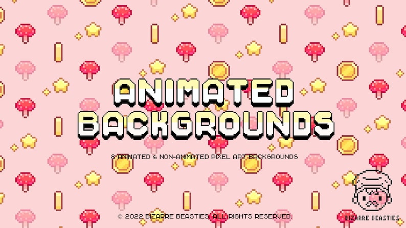 8x Cute Animated Backgrounds Pack for Streaming, Twitch, Youtube, Zoom ...