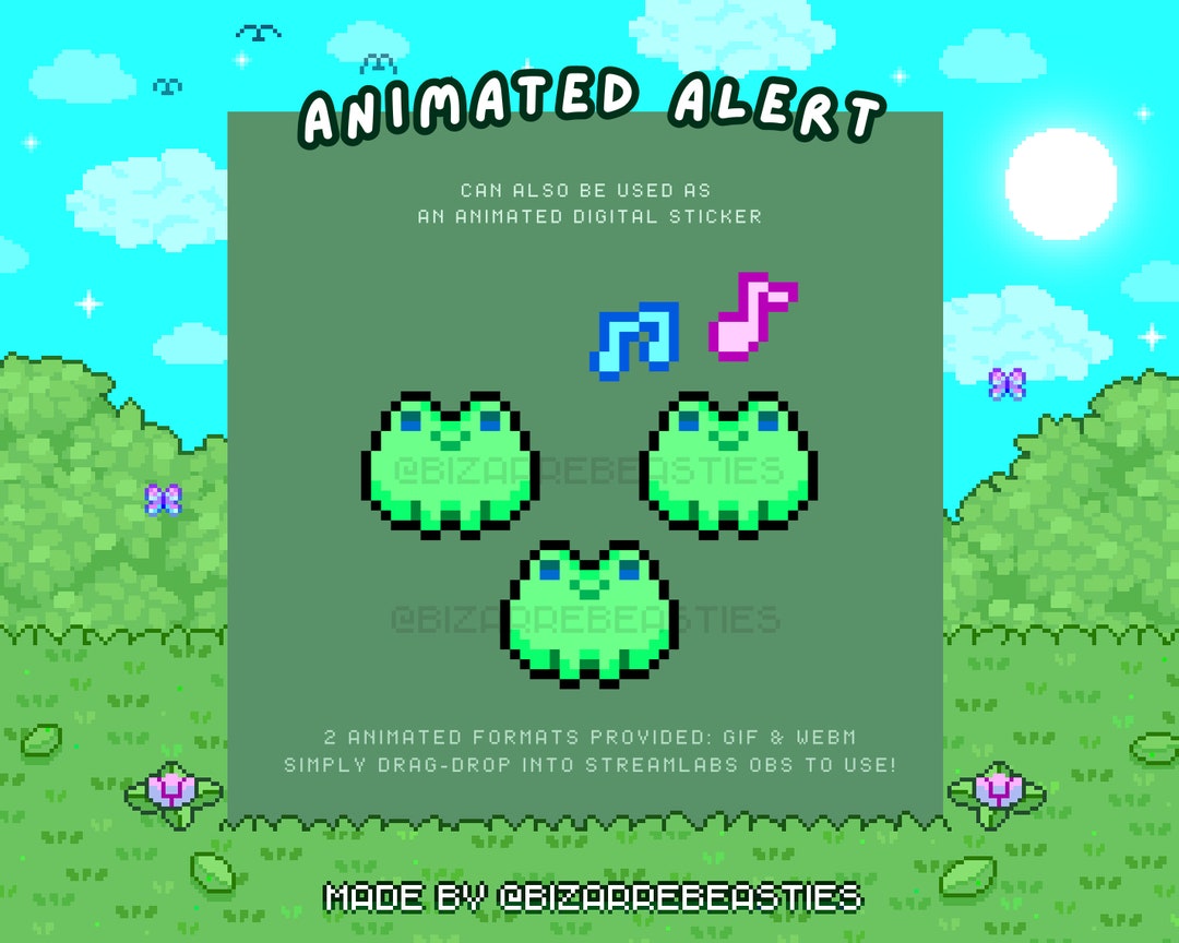 Cute Animated Stream Alert ~ Twitch Alert, Animated Alert, Pixel Art ...