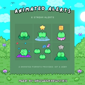 6 Cute Animated Stream Alerts ~ Twitch Alert, Alert Box, Animated Alert ...