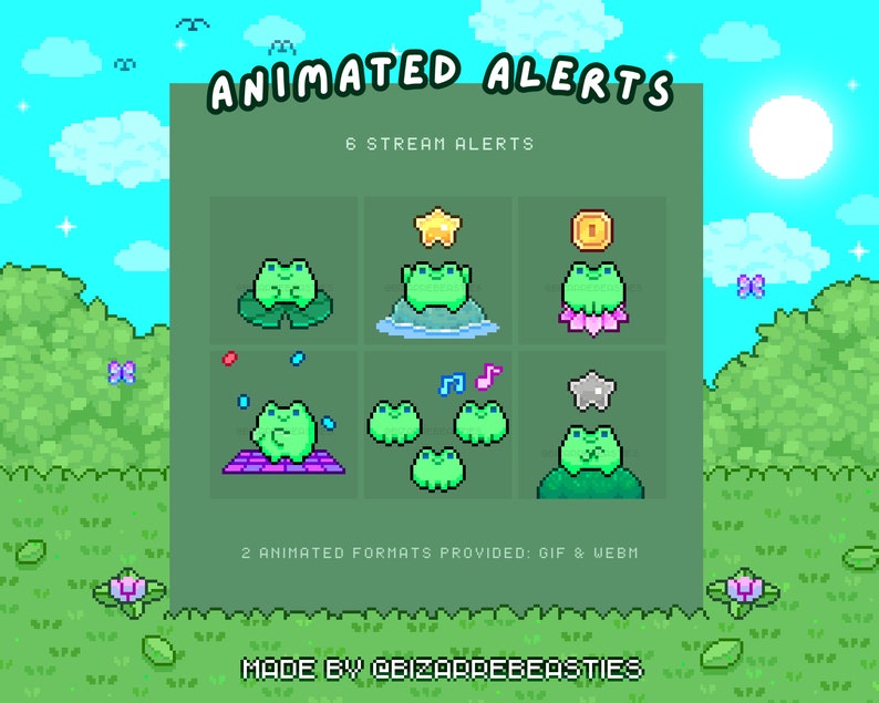 6 Cute Animated Stream Alerts ~ Twitch Alert, Alert Box, Animated Alert ...