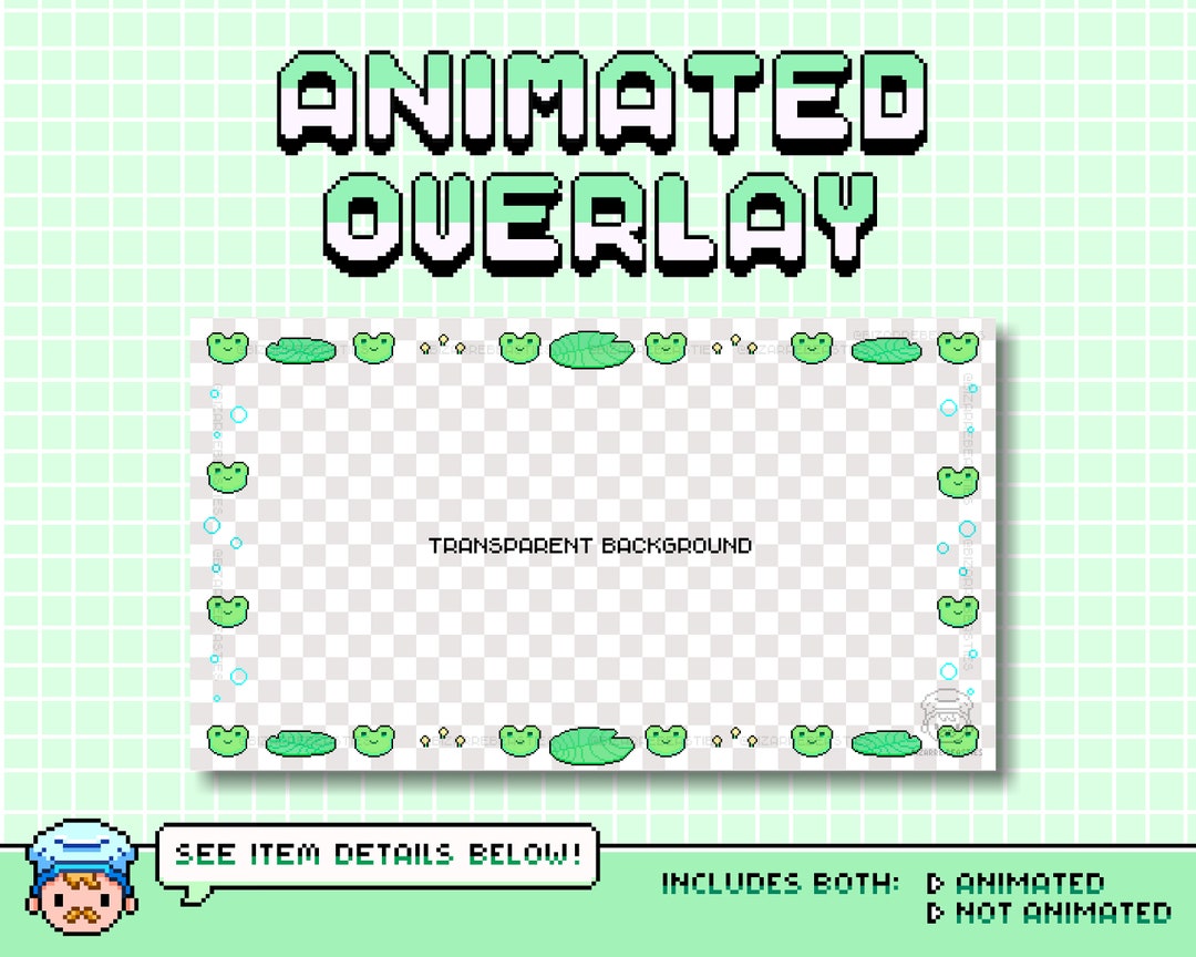 Cute Animated Overlay Border Stream Overlay, Twitch Overlay, Stream ...