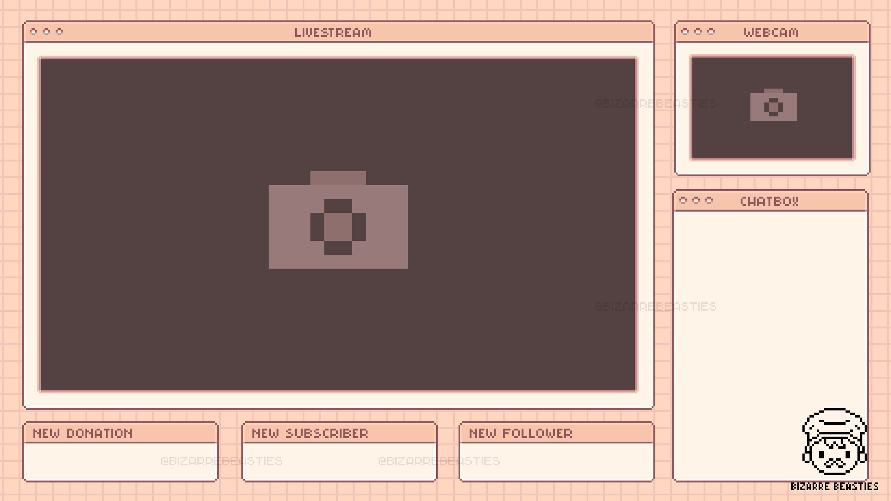 Editable Stream Overlay Pack Pixel Art Computer Windows - Etsy Hong Kong