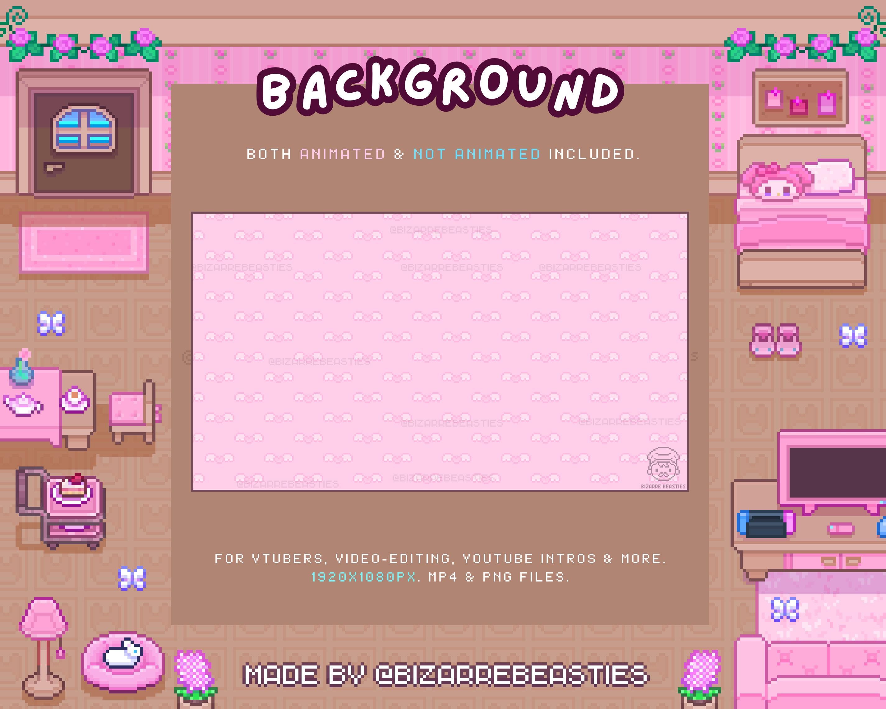 Cute Pixel Art Animated Stream Overlay Pack for Twitch, Youtube, Vtuber ...