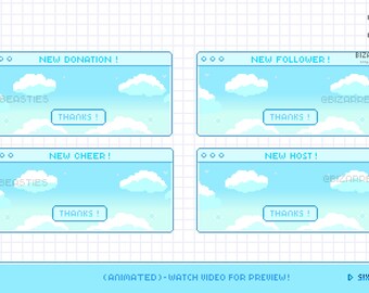 ANIMATED Twitch Stream Alerts / Cute Kawaii Shark / Pastel - Etsy