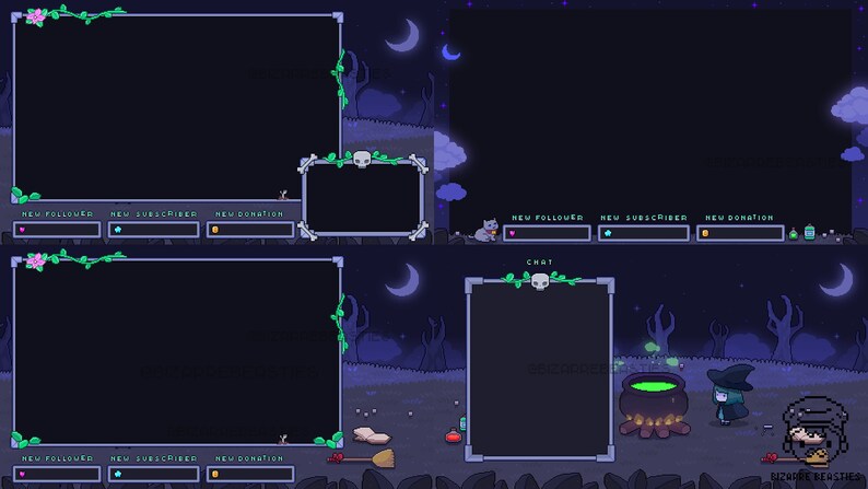 Premium Animated Twitch Overlay Cute Pixel Art Stream - Etsy