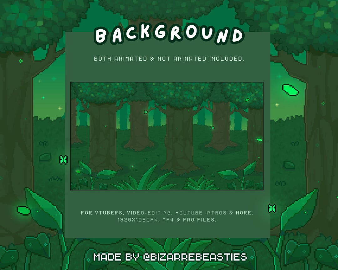 1 Pixel Art Animated Background - Vtuber Bg, Youtube Channel Intro, YT Endcard, Twitch Stream ...