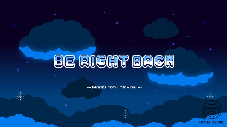 Cute 4x Animated Twitch Stream Screens ~ 8bit Pixel Art Offline Banners ...