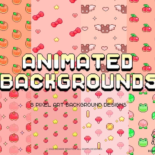 8x Cute Animated Backgrounds Pack for Streaming Twitch - Etsy
