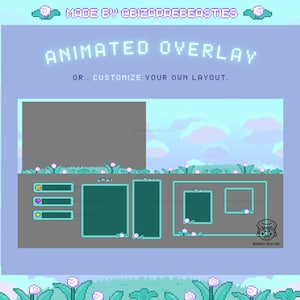 Premium Animated Twitch Overlay ~ Cute Pixel Art Stream Overlay, Just ...