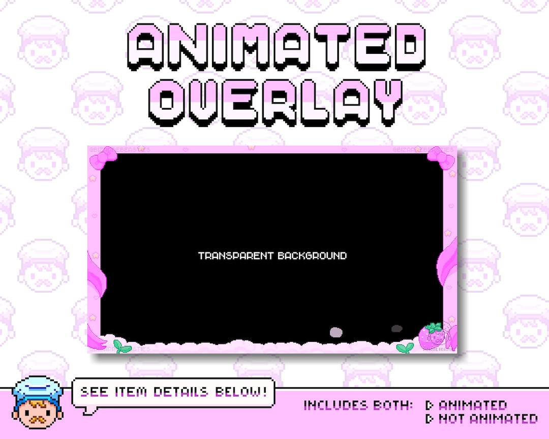 Cute Animated Stream Overlay Border for Twitch, OBS, Youtube ~ Twitch ...