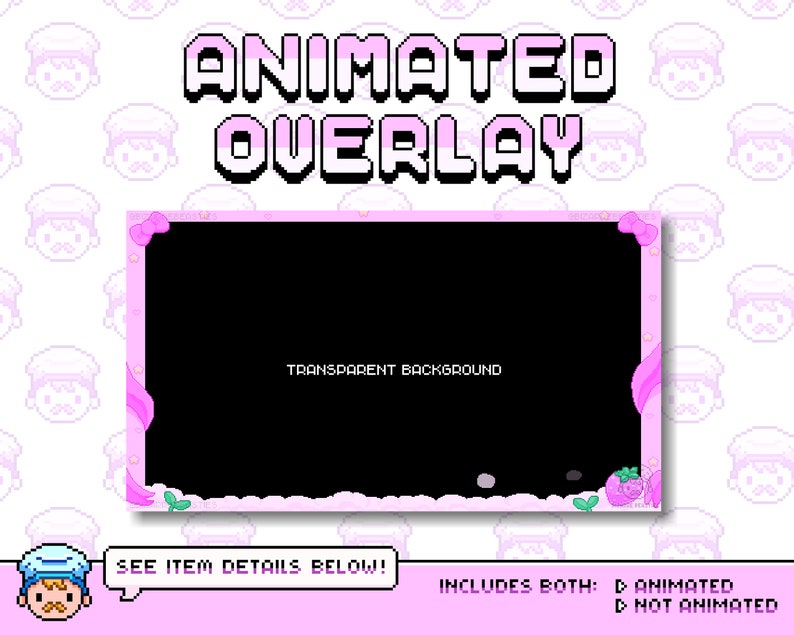 Cute Animated Stream Overlay Border for Twitch OBS Youtube - Etsy