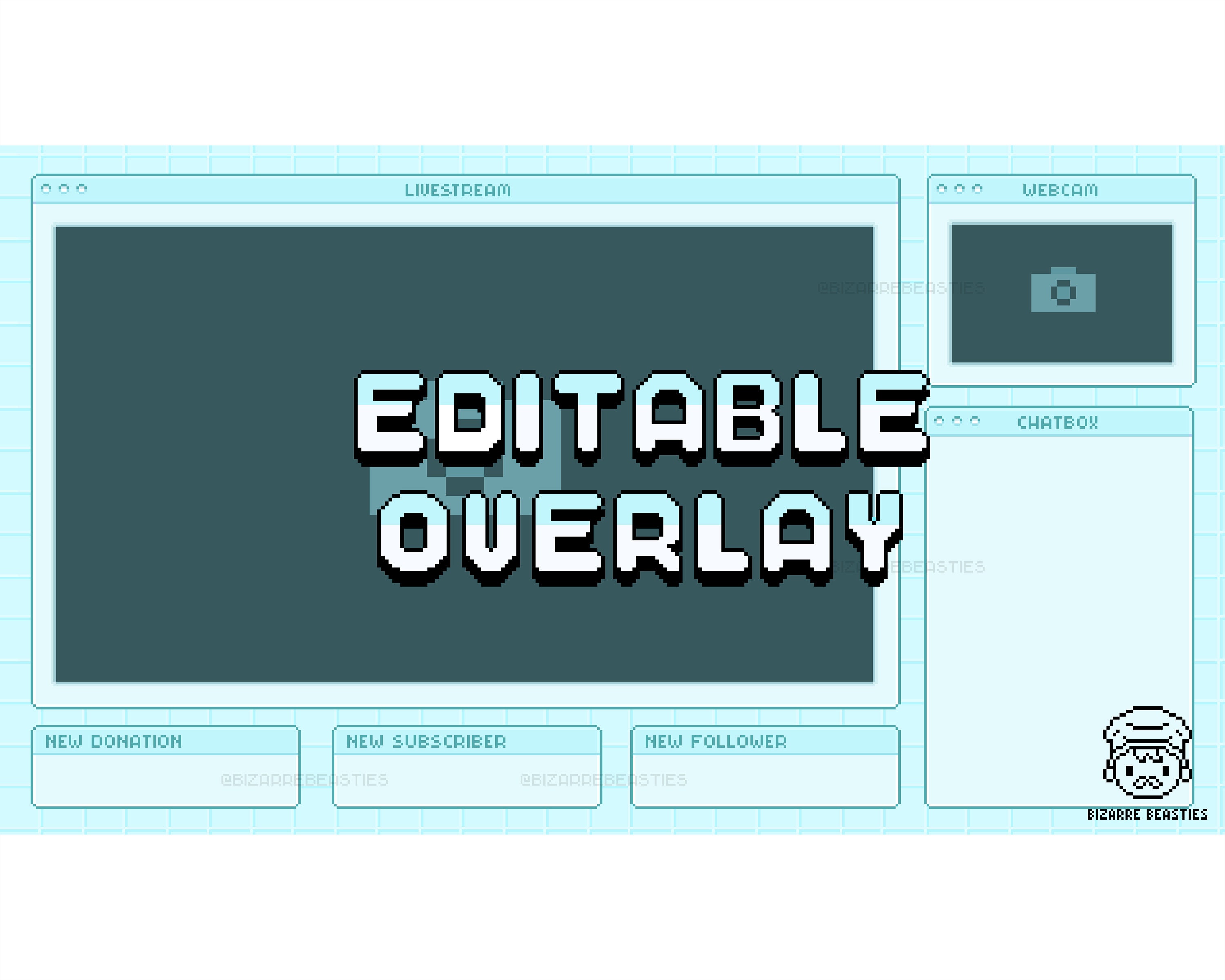 Editable Stream Overlay Pack Pixel Computer Windows Twitch - Etsy Ireland