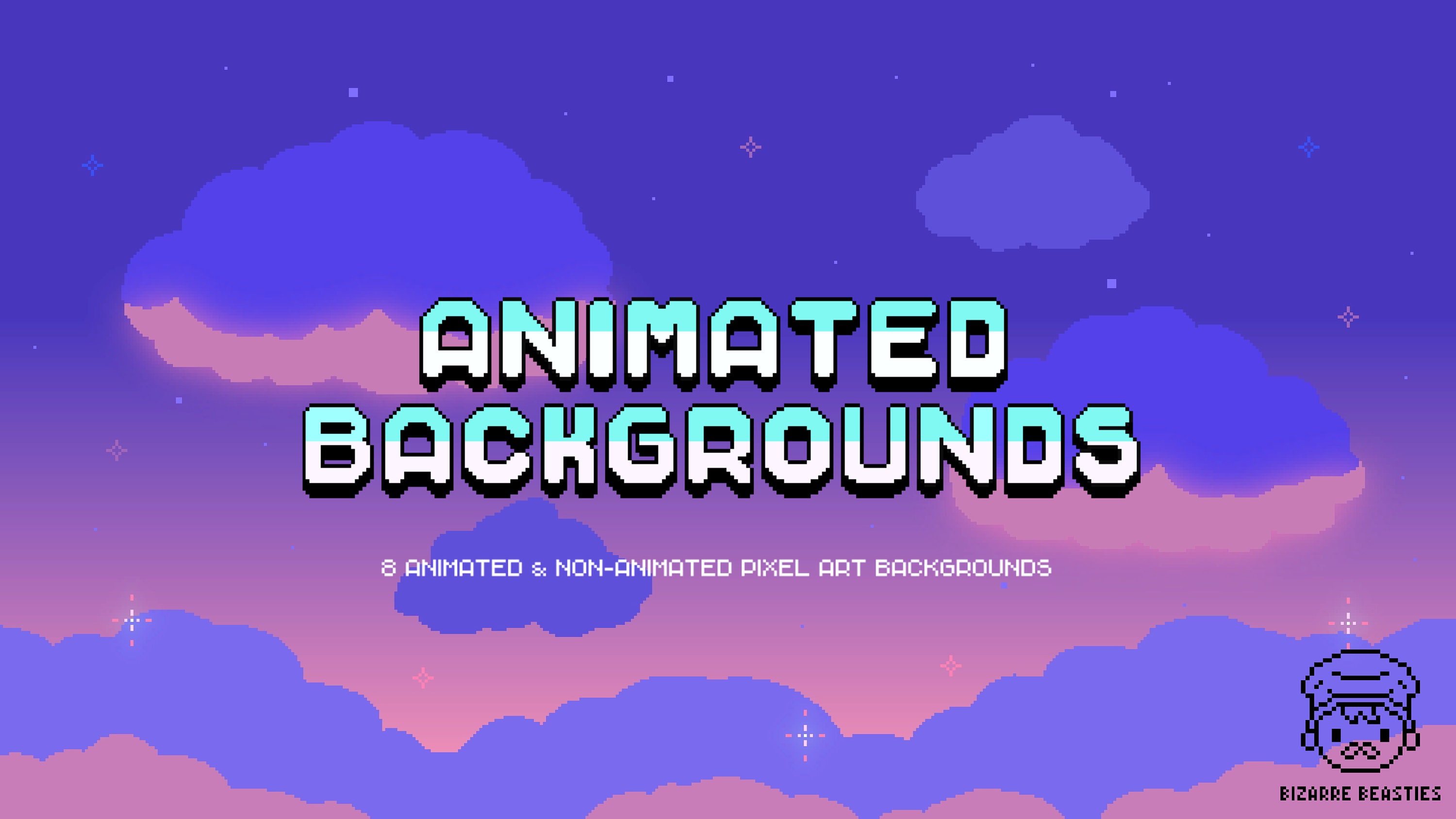 8x Cute Animated Backgrounds Pack for Streaming, Twitch, Youtube, Zoom ...