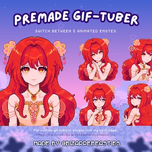 Animated Pixel Art Giftuber Model - Premade Anime Vtuber Assets - Cute ...