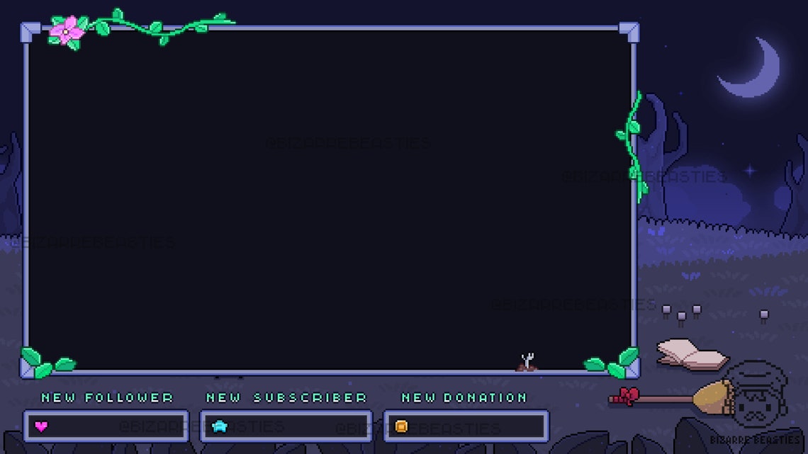 Premium Animated Twitch Overlay Cute Pixel Art Stream - Etsy