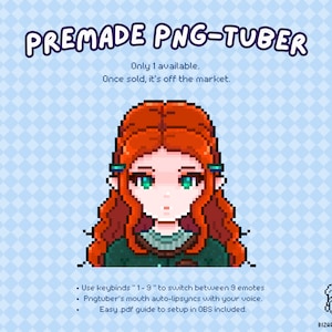 Premade Png-tuber Model Only 1 Available Pixel Art Pngtuber Vtuber ...