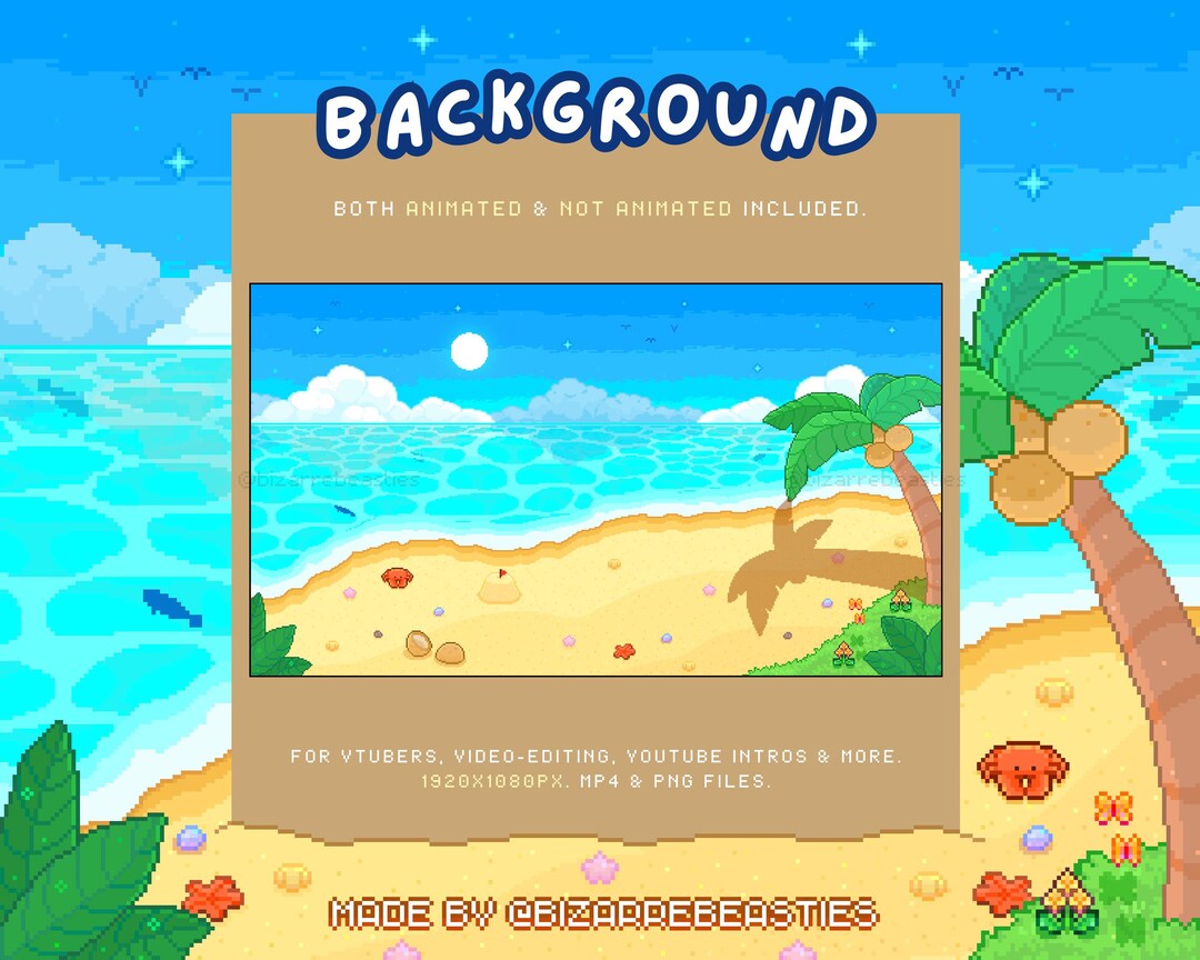 1 Pixel Art Animated Background - Customizable Youtube Channel Intro ...