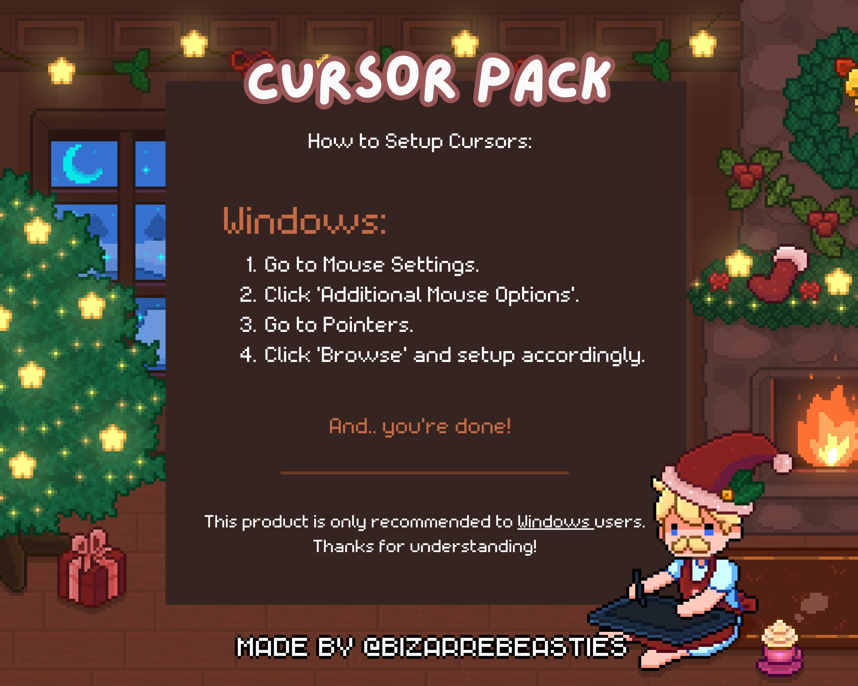 Kawaii Mouse Cursors Pack - 12 Designs - Desktop Decor - Cute Pixel Art ...