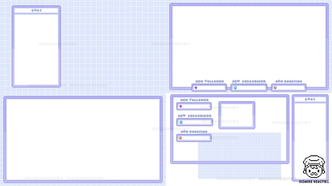 Cute Pixel Art Animated Stream Overlay Pack: Simple, Twitch , Chat ...