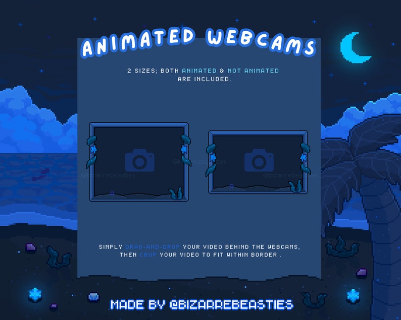 Cute Pixel Art Animated Webcams Pack ~ Animated Twitch Overlays, 8bit ...